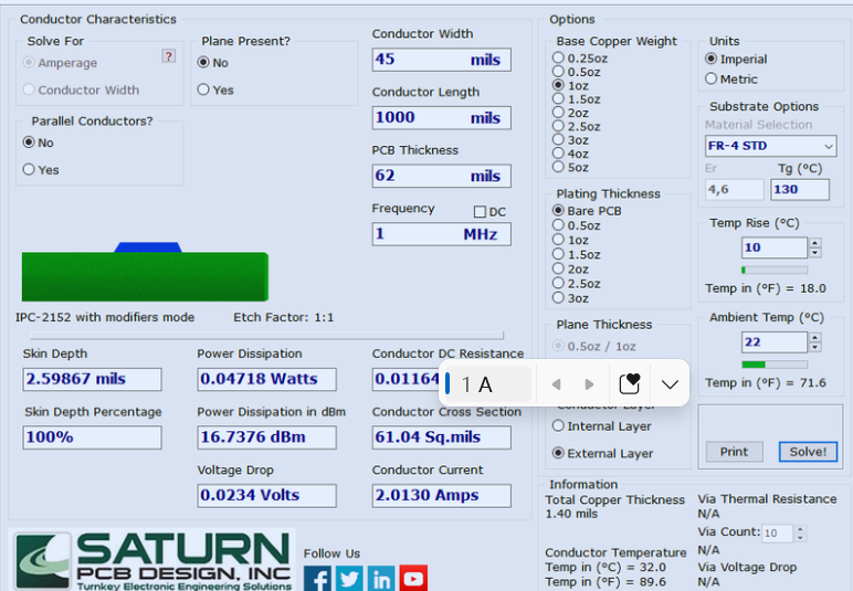 How to Calculate PCB Trace Width for 20A Circuits